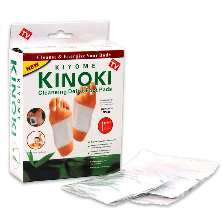 Set 100 Plasturi KINOKI, pentru Detoxifierea Organismului, cu Turmalina ...