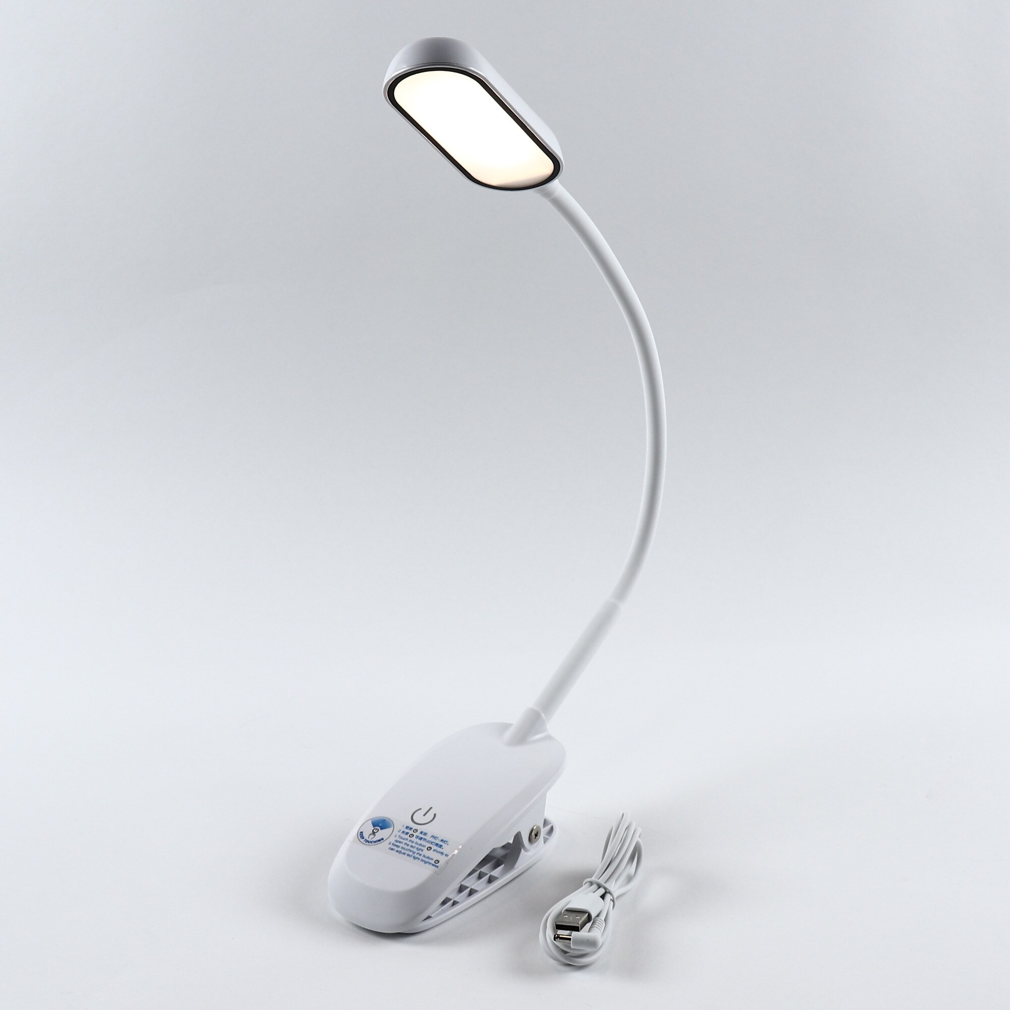 Veioza LED cu clips, 5W, 200lm, lumina neutra 4000 K, USB, functie ...