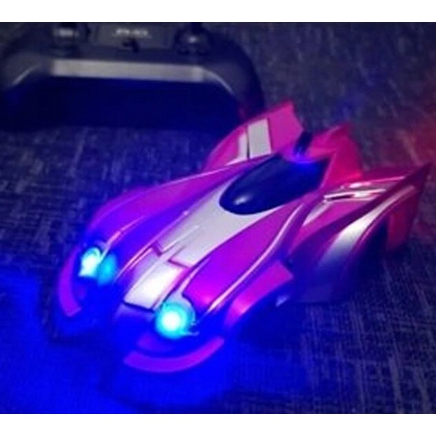 Masina magica de curse CarBot, merge pe pereti cu telecomanda, Roz ...