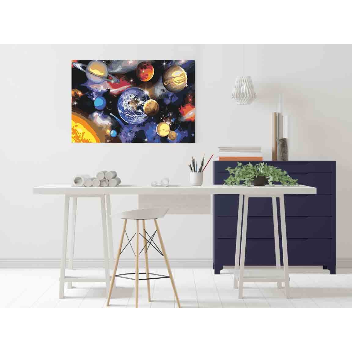 Set pictura pe numere Univers 3177, panza bumbac pe rama lemn, 40x50 cm ...