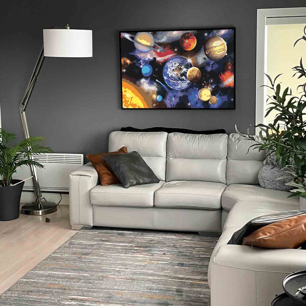 Set pictura pe numere Univers 3177, panza bumbac pe rama lemn, 40x50 cm ...