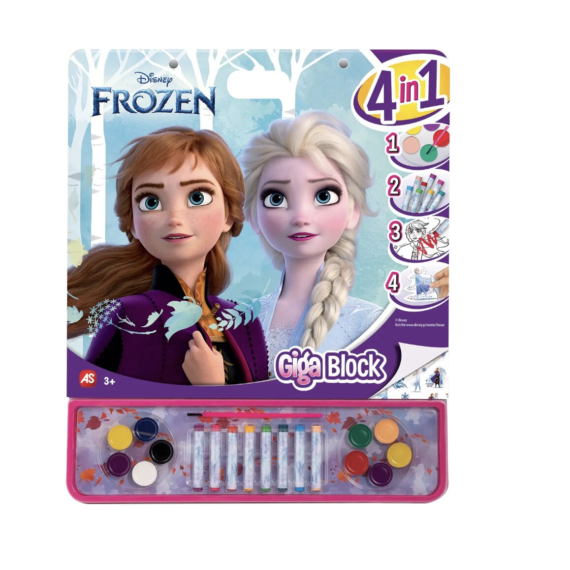 Bloc de desen Disney Frozen 8 creioane colorate si acoarele cu pensula ...