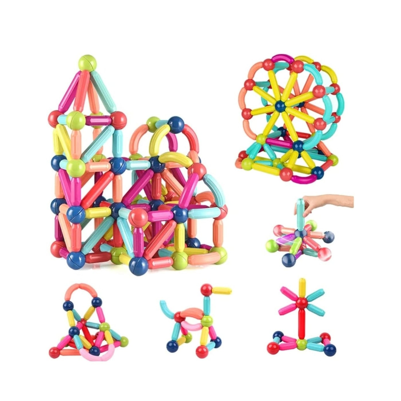 Set Constructie si Asamblare, Labirint cu bile, multicolor, 40 piese ...