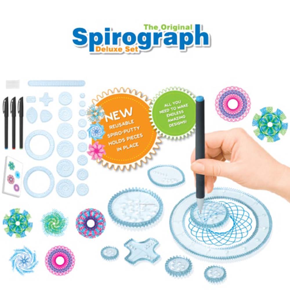 Joc interactiv Spirograf Deluxe, 22 de sabloane, 3 markere, 20 de coli ...