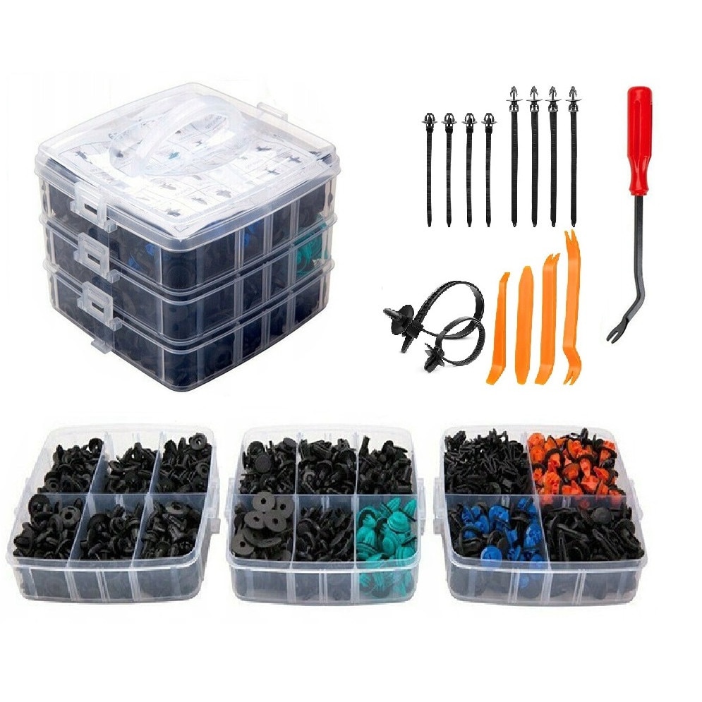 Set 635 clipsuri/ cleme auto de fixare, 18 dimensiuni, universale ...