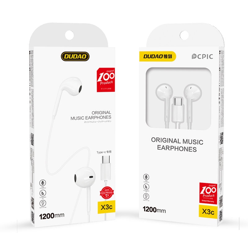 Кабелни аудио слушалки Dudao Usb Type C конектор Tpe бяло Emag Bg