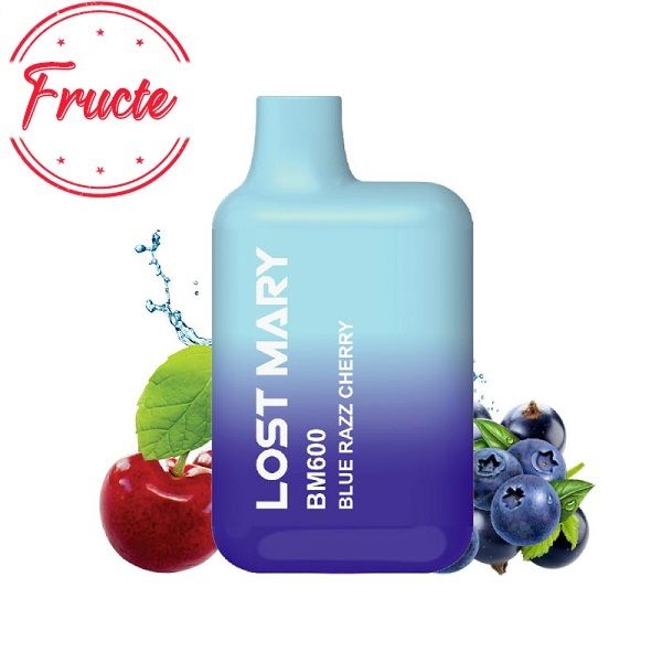 Tigara electronica de unica folosinta, Lost Mary BM600 - Blue Razz Cherry, 2ml, 20mg NicSalt ...