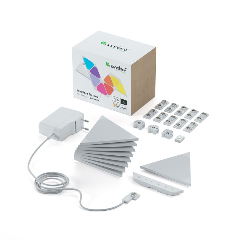 Kit 9 panouri luminoase inteligente Nanoleaf Shapes Mini Triangles ...