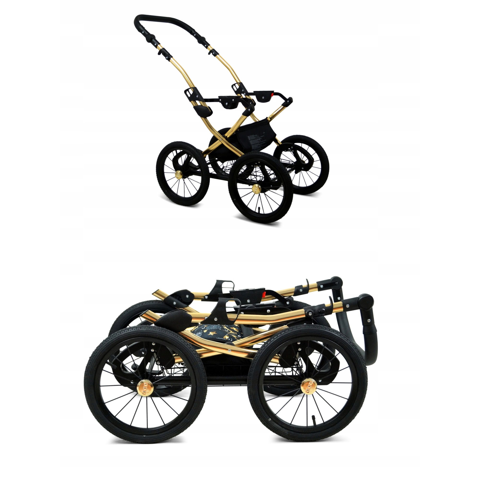 BabyLux Babakocsi 2 az 1-ben Classic Gold Kerti Virágok Megfordítható ...