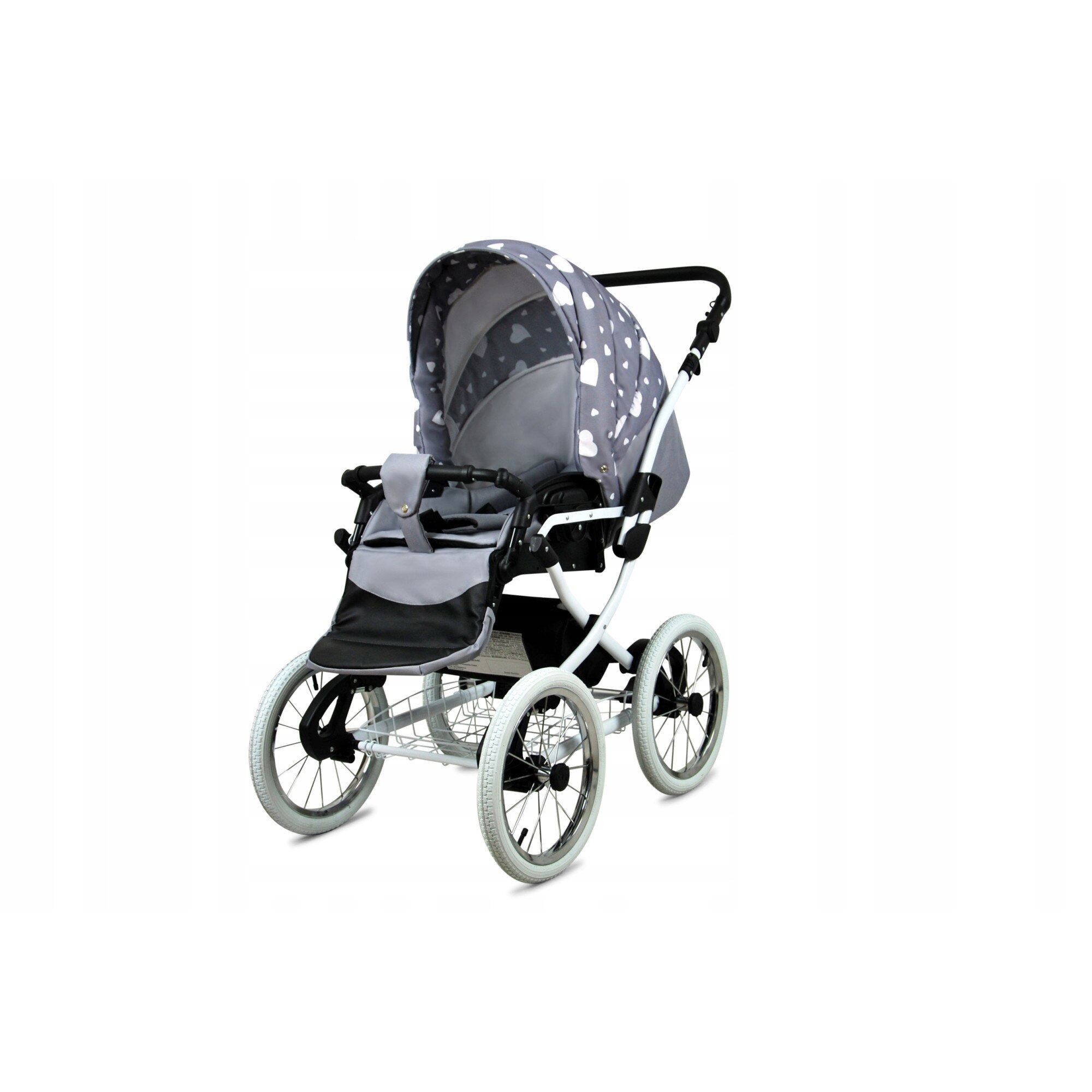 Детска количка BabyLux 4 в 1 класическа, Дълбока, Реверсивна седалка ...