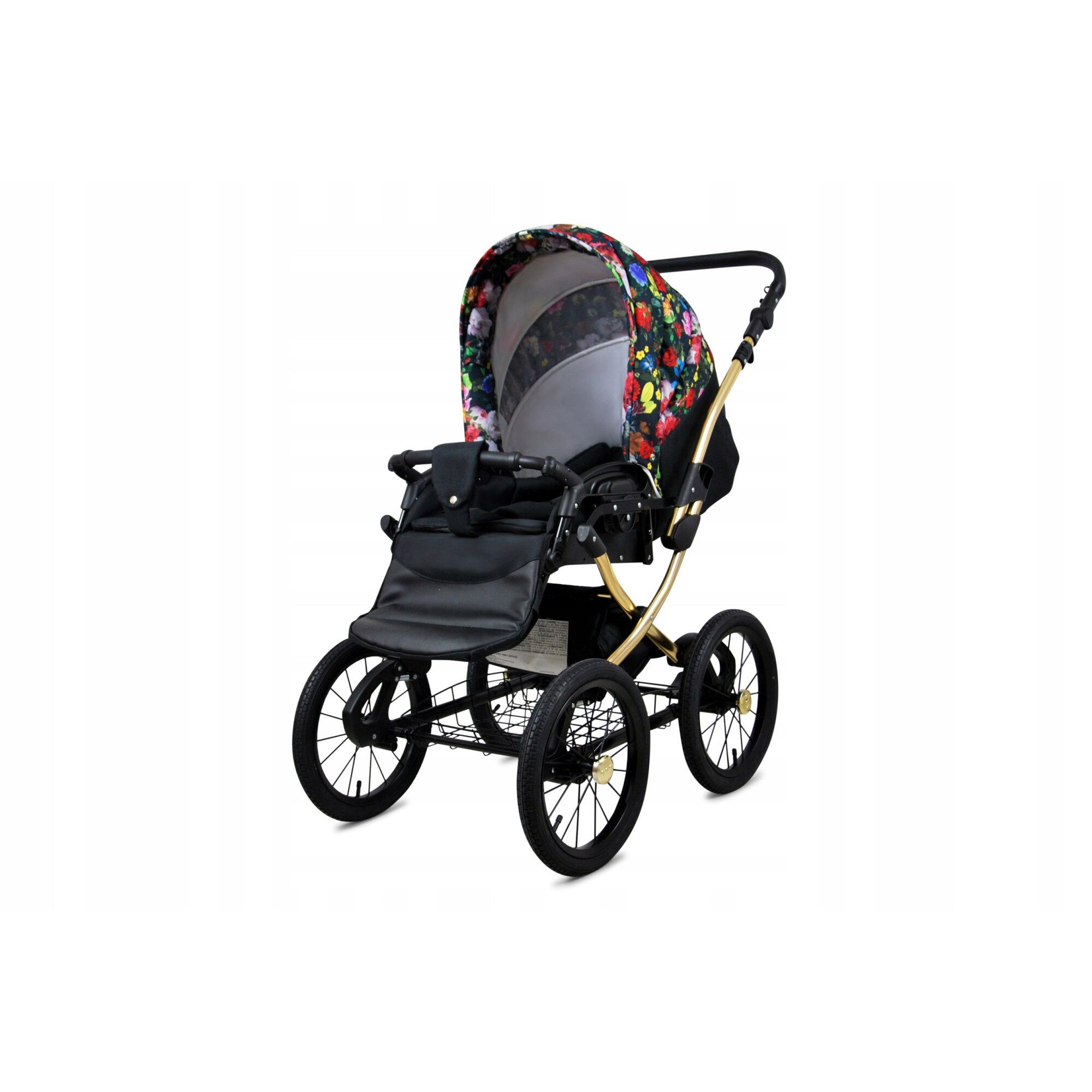 Carucior BabyLux 2 in 1 Classic Gold Flori de gradina de Copii Adanc ...