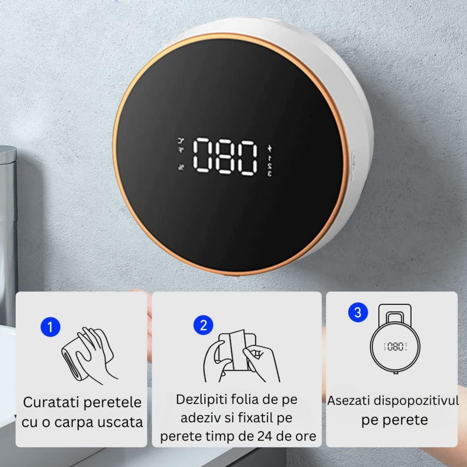 Dozator sapun lichid cu spuma, dezinfectant, dispenser cu senzor de ...