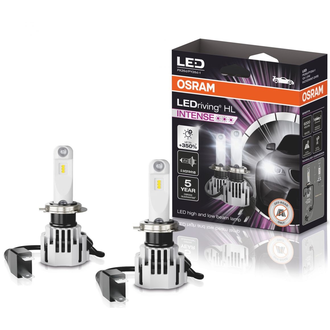 Set 2 becuri, Osram LED H7 12 V - eMAG.ro