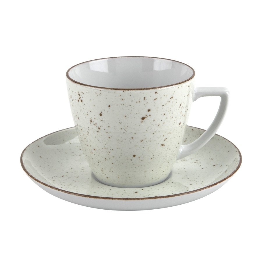 Set cana si farfurie, Boss, Lubiana, Portelan, 350 ml, Ecru - eMAG.ro