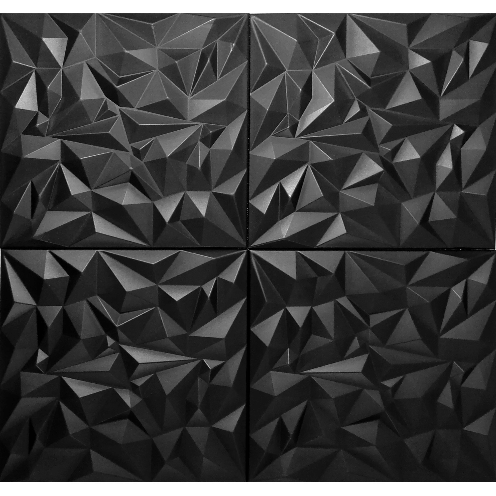 Set 8 x Tapet 3D, Deccart, Ametyst, Negru, 50 cm x 50 cm x 2 mm - eMAG.ro