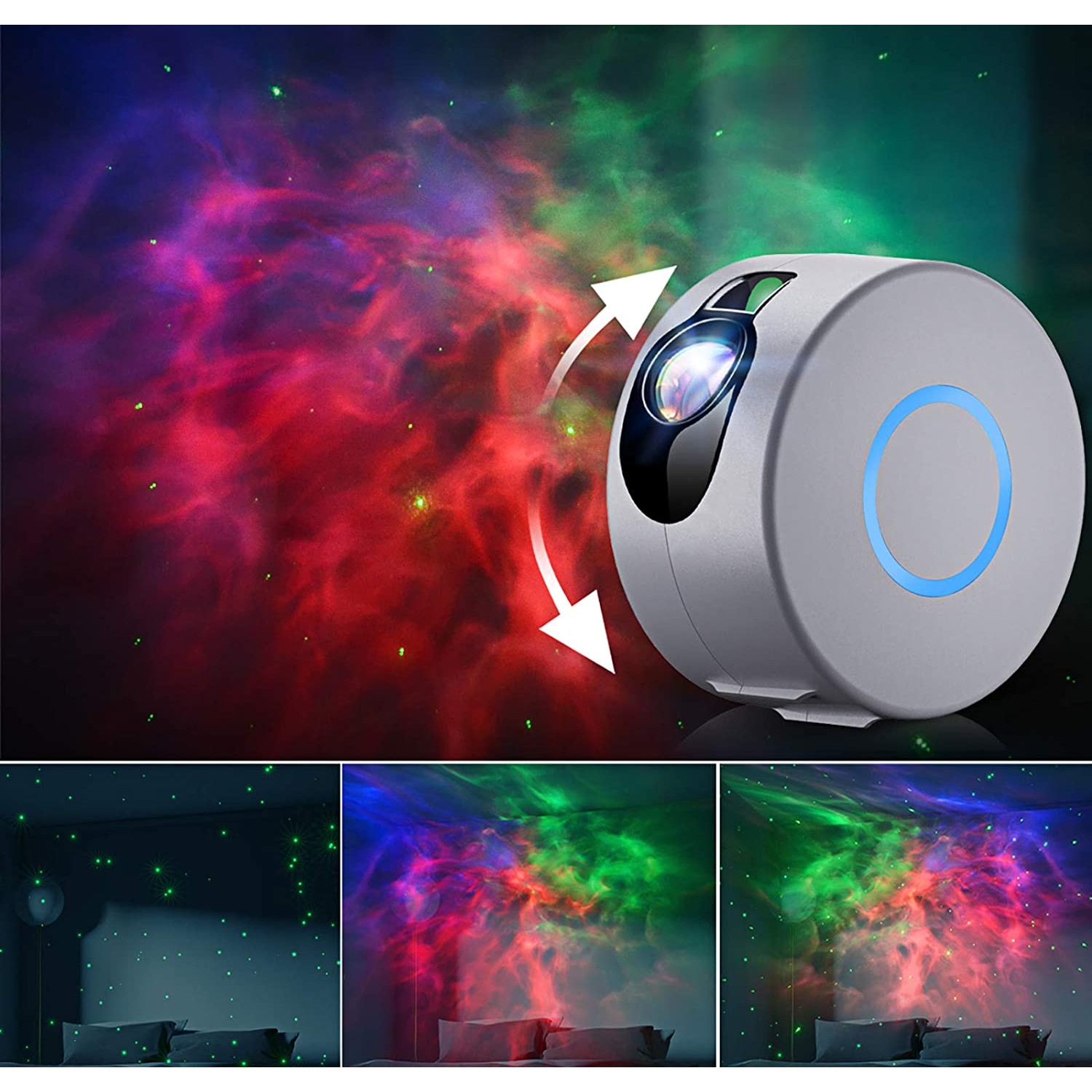 Proiector de stele AURORA, Lampa de veghe pentru copii, Gri - eMAG.ro