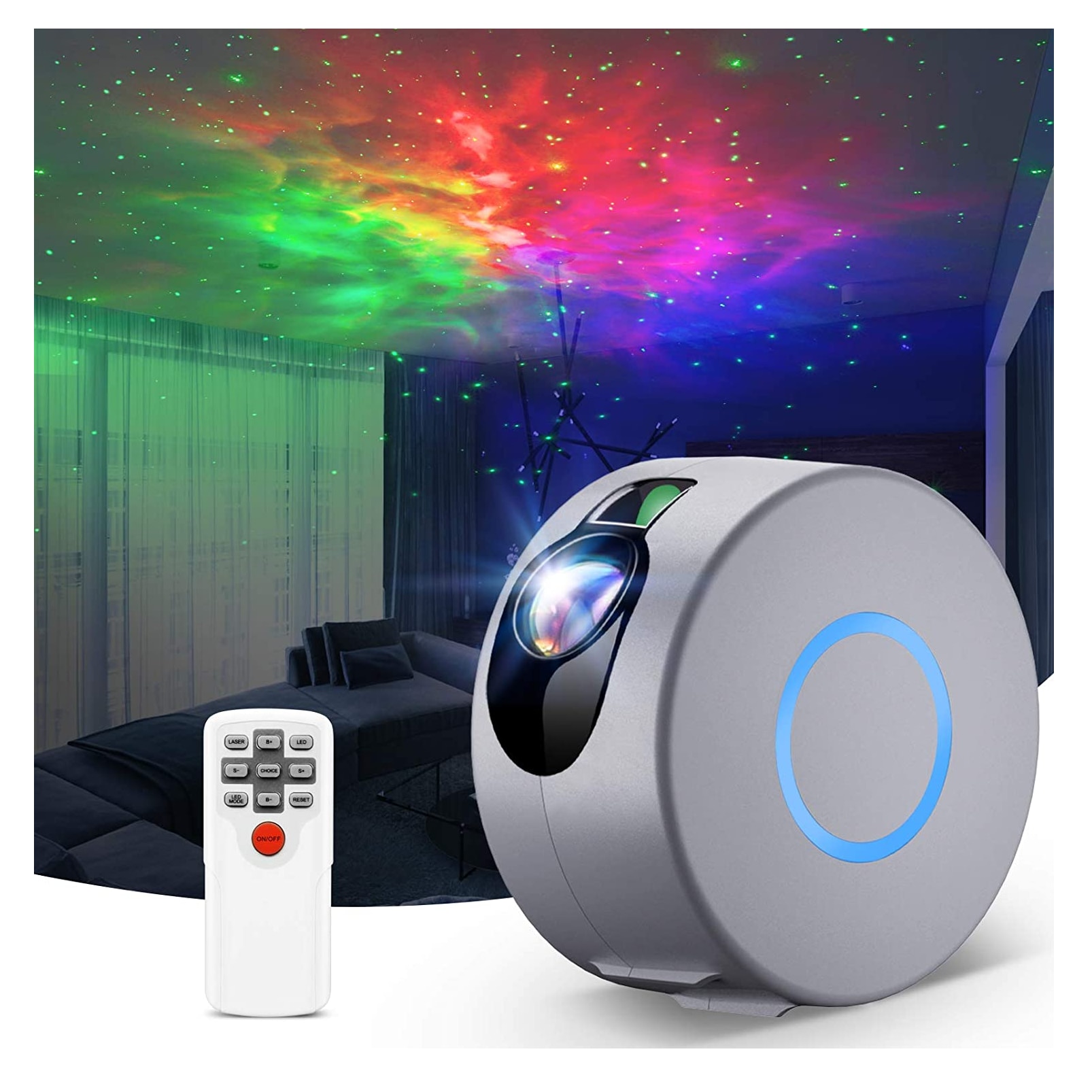 Proiector de stele AURORA, Lampa de veghe pentru copii, Gri - eMAG.ro