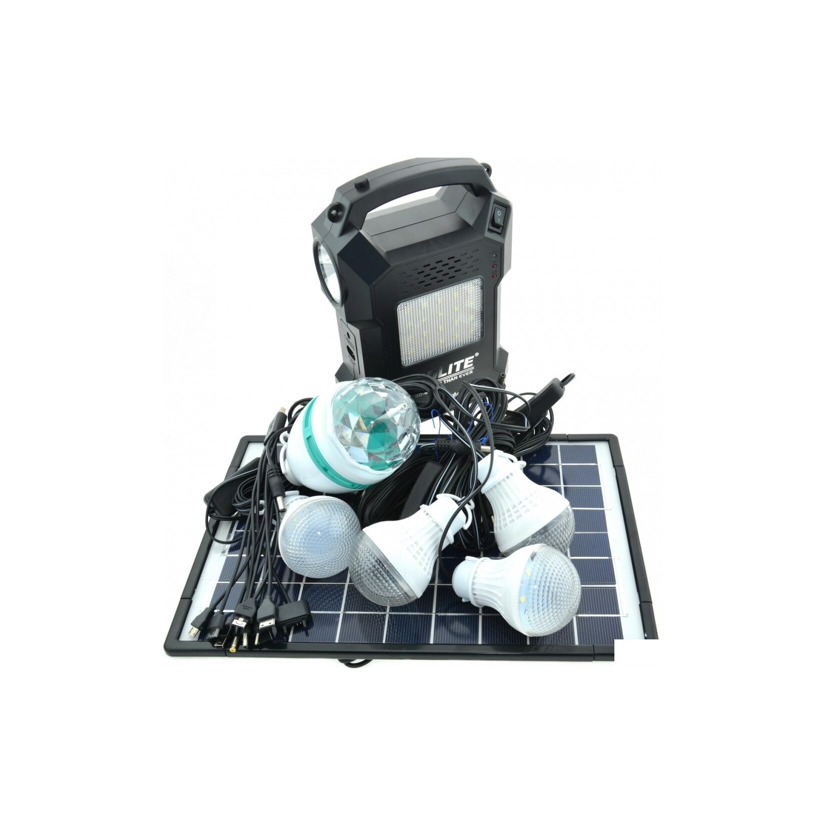Kit solar GD-Lite 8060 dotat cu dispozitive USB cu 3 becuri LED ...