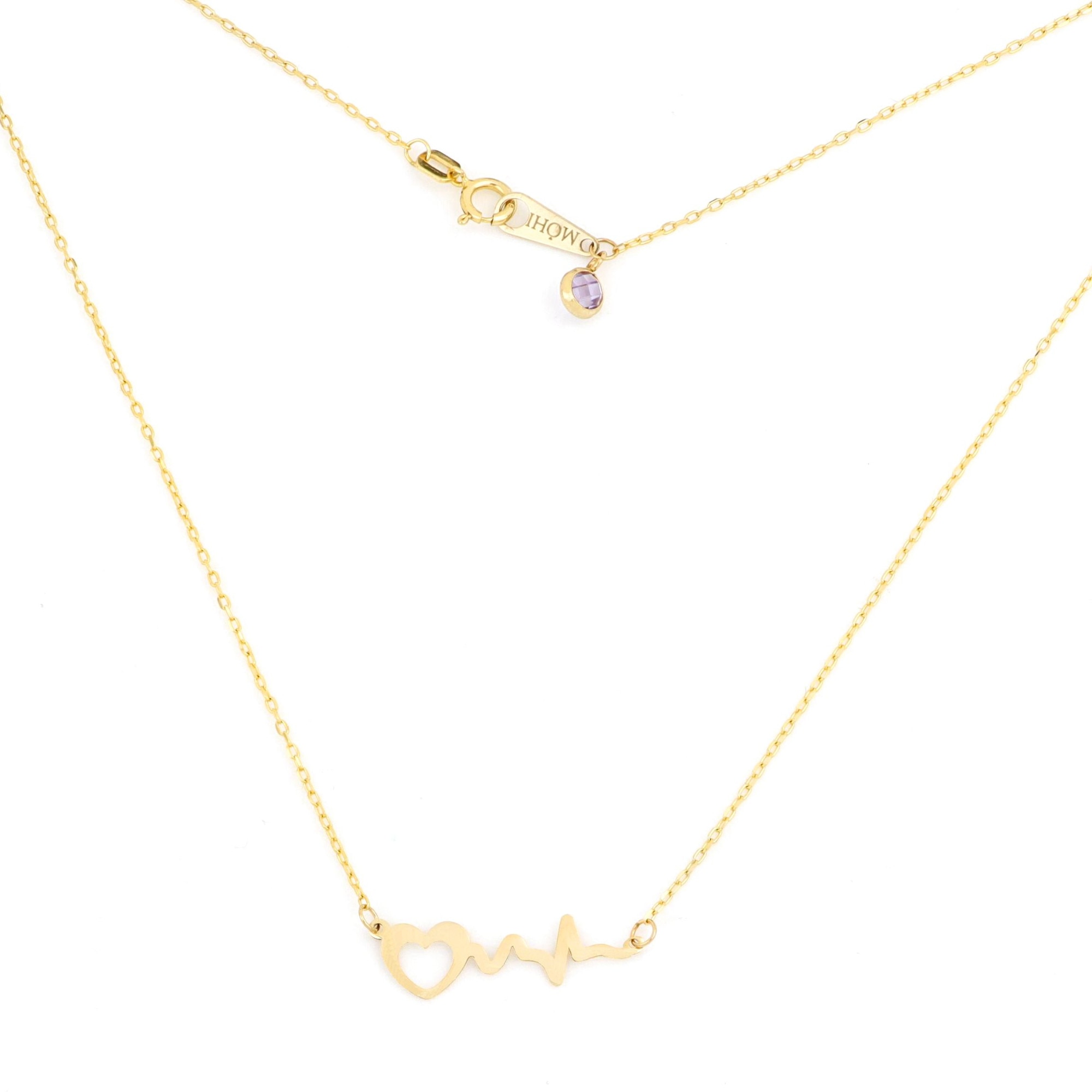 Lant cu pandant in forma de bataile inimii EKG, AUR 14K,23 X 7.2 - eMAG.ro