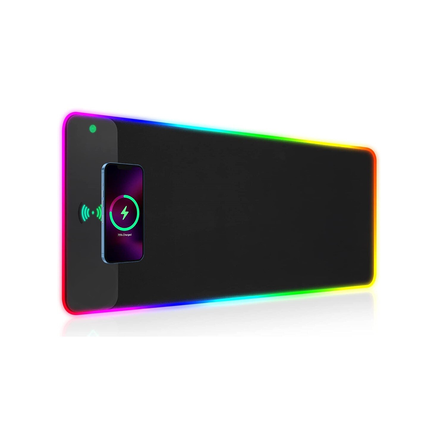 Mousepad gaming cu iluminare led RGB si incarcare wireless, 80 x 30 cm ...