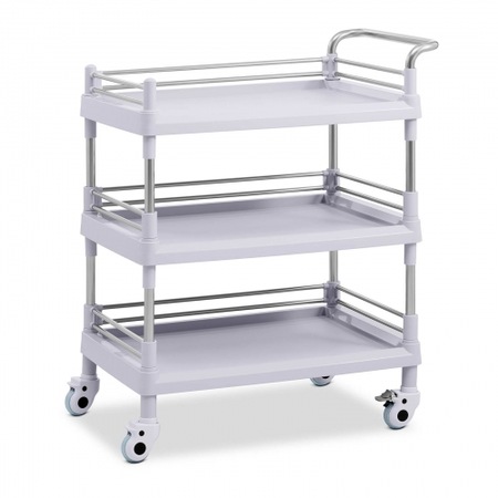 Carucior de laborator, Steinberg, Plastic/Otel, 65 x 46 x 5 cm, Gri ...