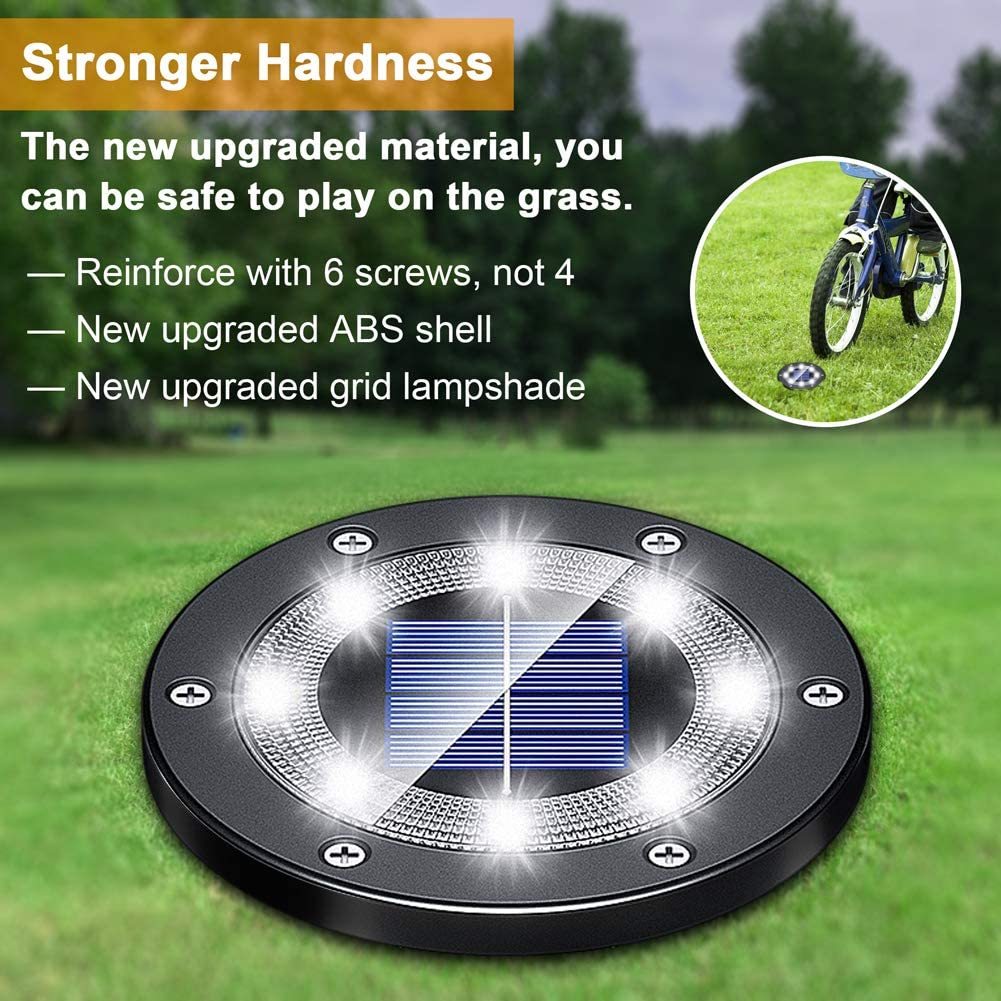 Lumini solare de gradina, 4 bucati, 8 LED, Lumina alba, Rezistente la ...