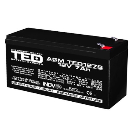 Батерия Vrla, 12v 7ah, Slim, Ted - eMAG.bg