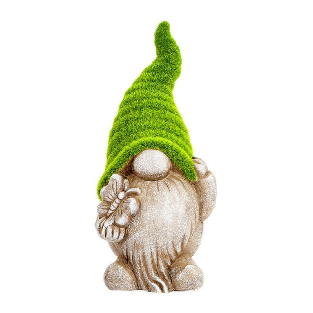 Pitic de gradina cu palarie de iarba model fluture, ceramica, 31x13x12 ...