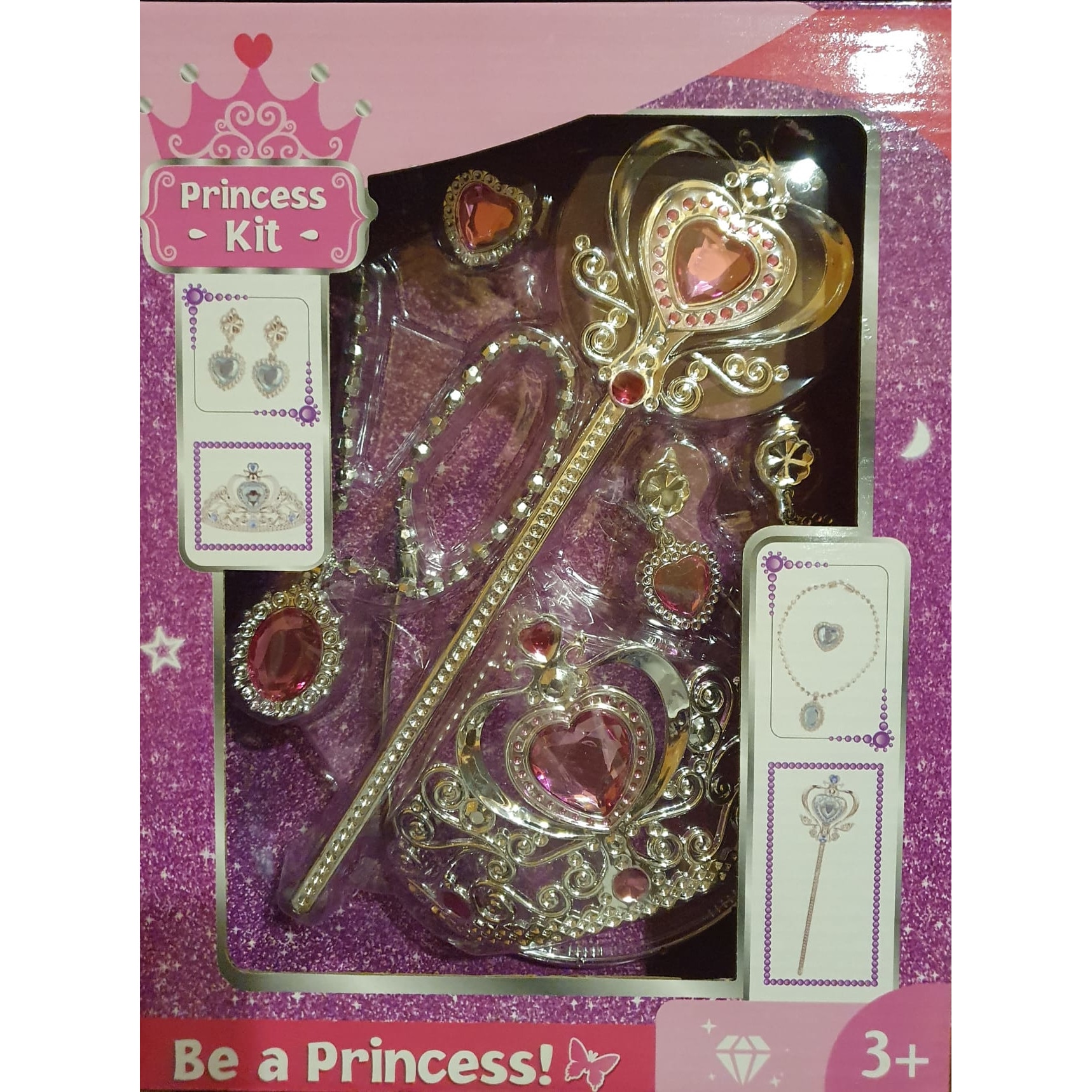 Set accesorii printesa, Princess Kit, roz-argintiu, 6 piese - eMAG.ro