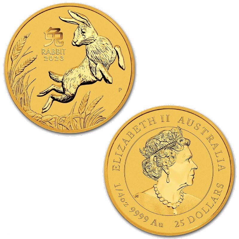 Moneda din Aur 24k - Australian Lunar Anul Iepurelui 1\10 oz - 3.11g ...