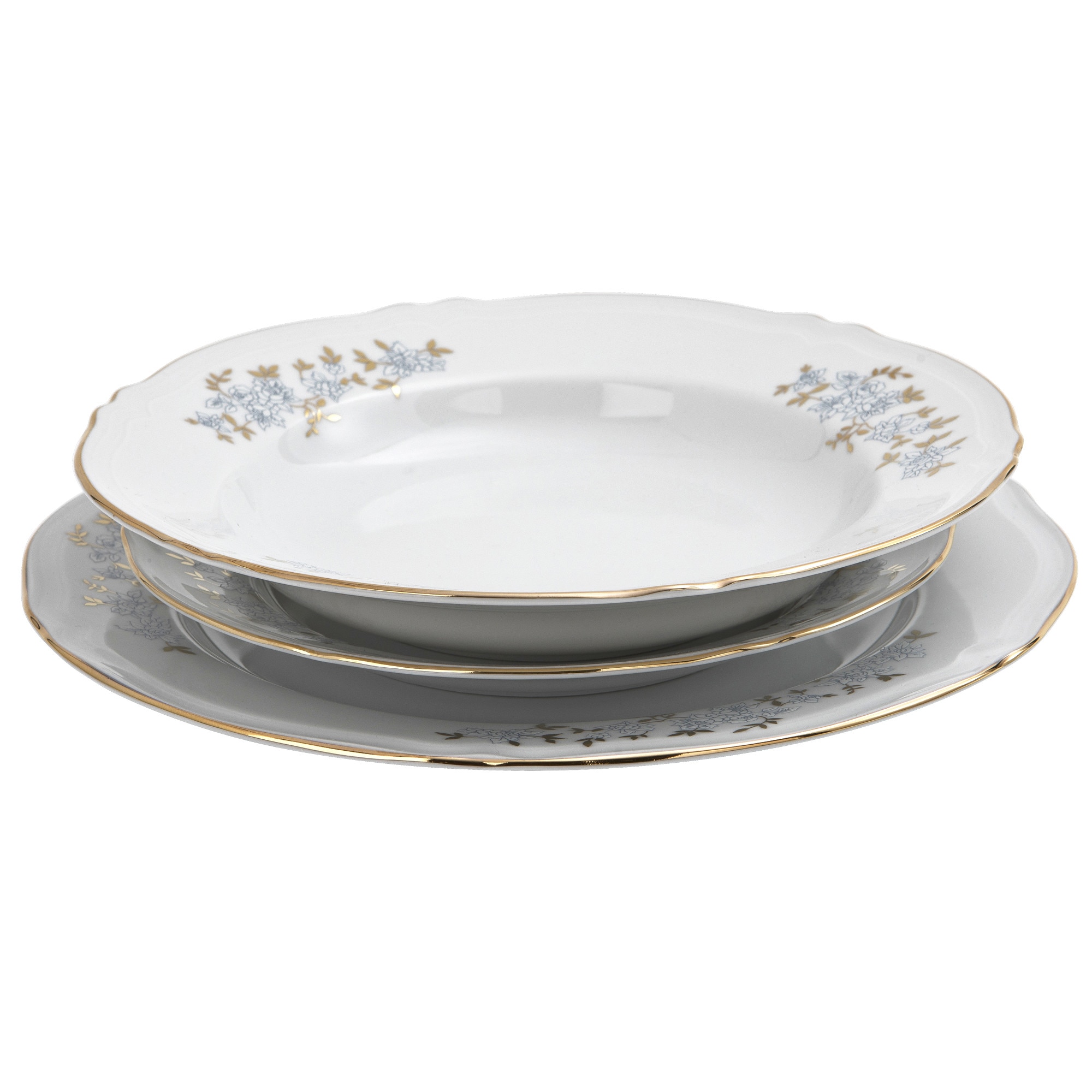 Set 18 farfurii, Delicate Rose, Karolina, Portelan, Pentru 6 persoane ...