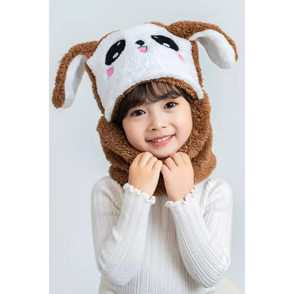 Caciula pentru copii, tip cagula, model iepuras vesel M2, 5-12 ani ...