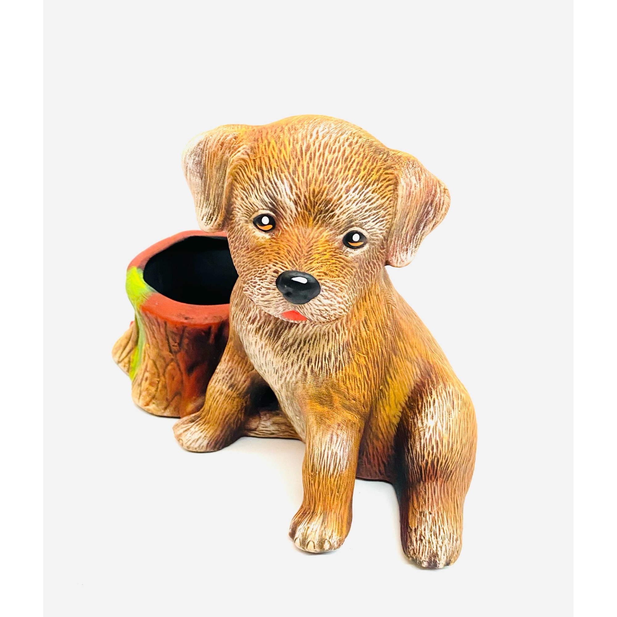 Decoratiune catel labrador mic cu ghiveci, 8.5 x 6 cm - eMAG.ro