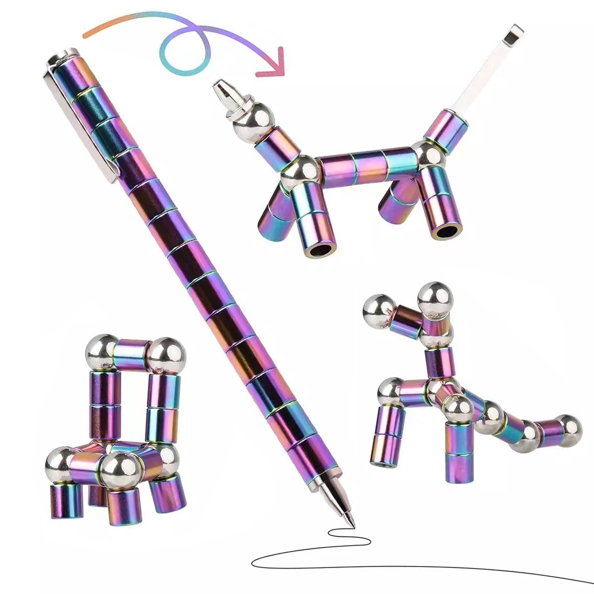 Set Pix Modular Magnetic Premium cu 30 Bile Magnetice, 14 Inele ...