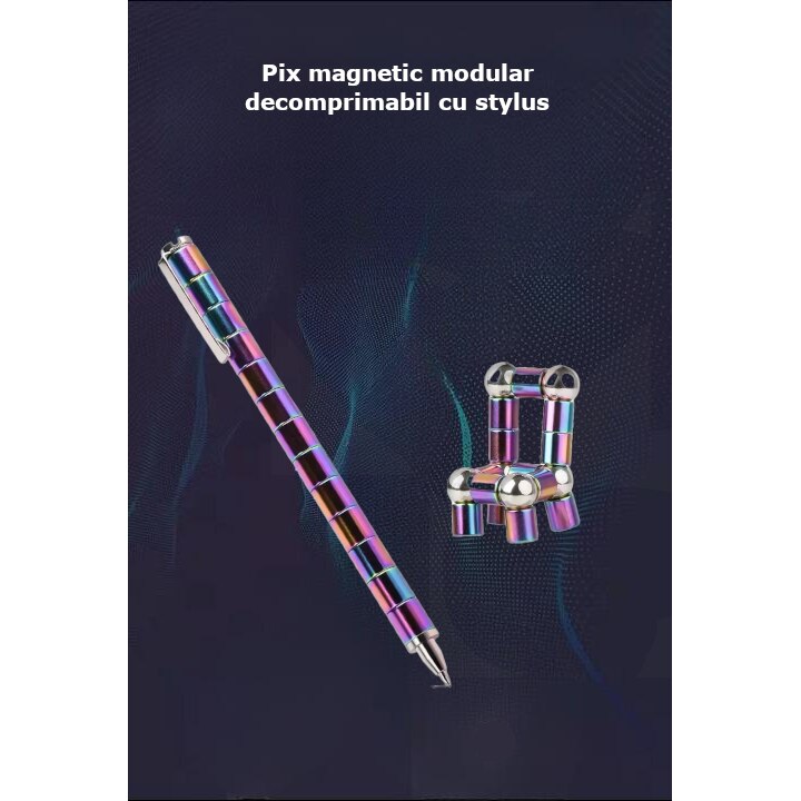 Set Pix Modular Magnetic Premium cu 30 Bile Magnetice, 14 Inele ...