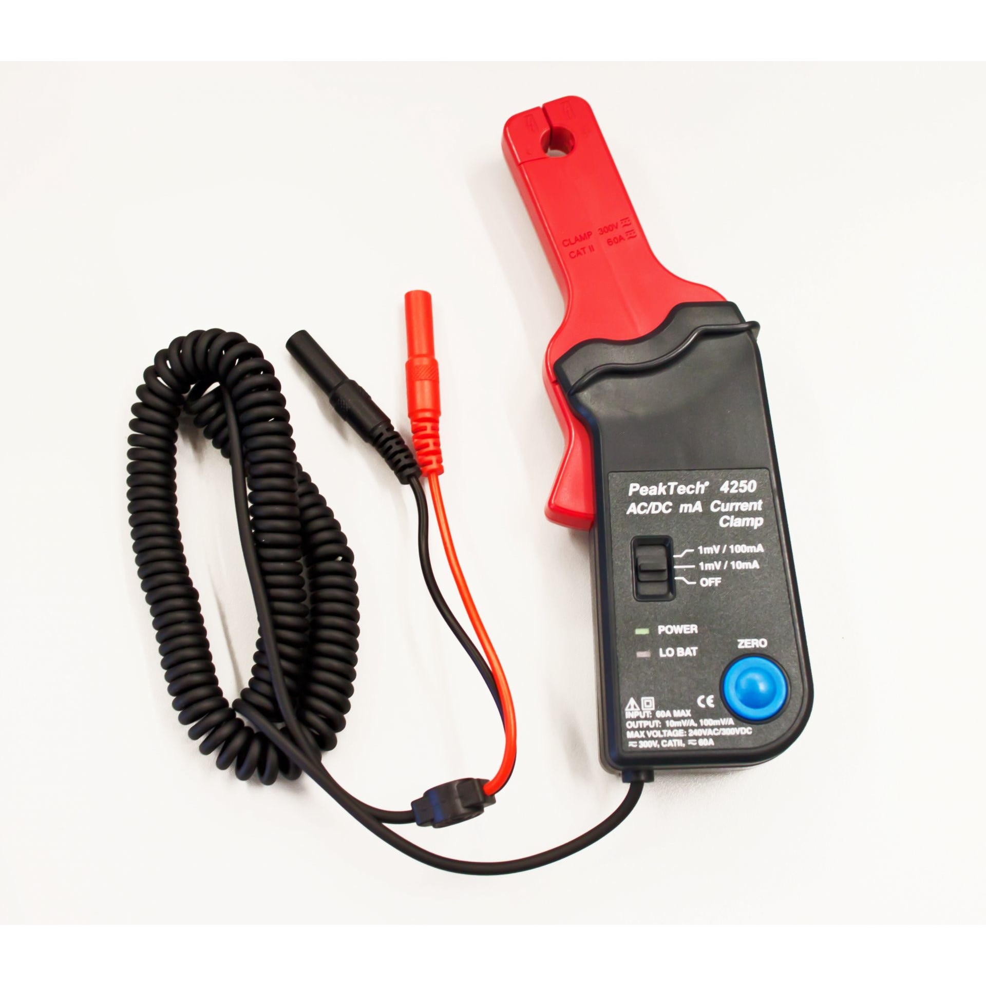 Clampmetru Peaktech, P4250, 60A AC/DC, 20kHz, Negru/Rosu - eMAG.ro