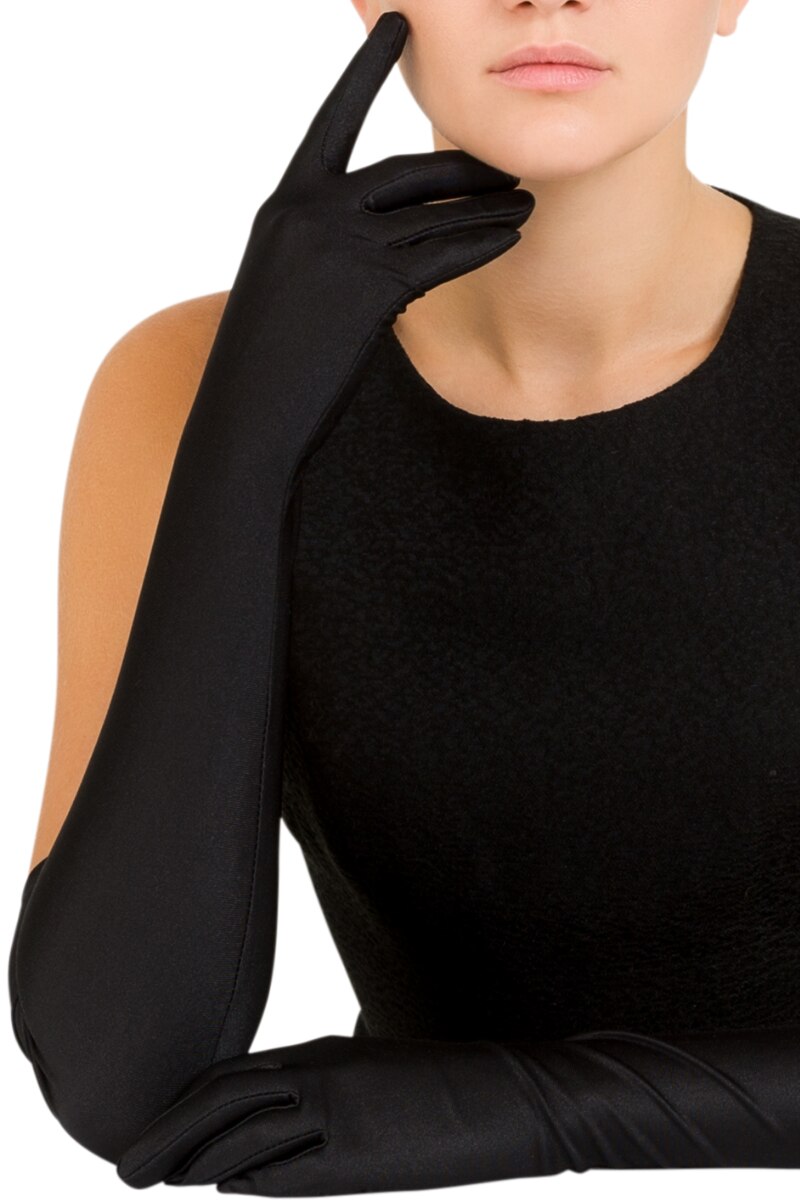 Manusi lungi, KORSET BG 25161-1, satin, negru, 55 cm, XS-M - eMAG.ro