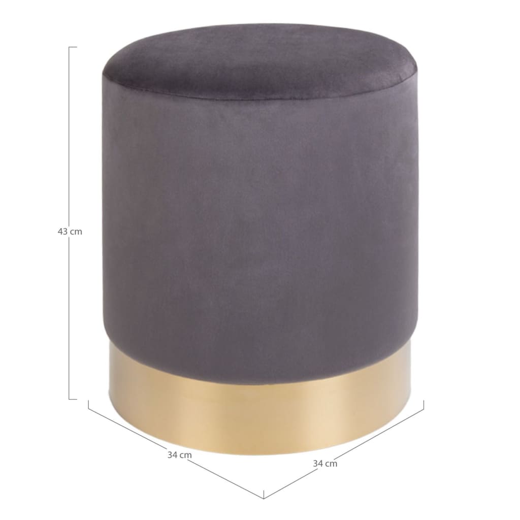 Taburet puf Myla House Nordic, 34 x 43 cm, gri - eMAG.ro