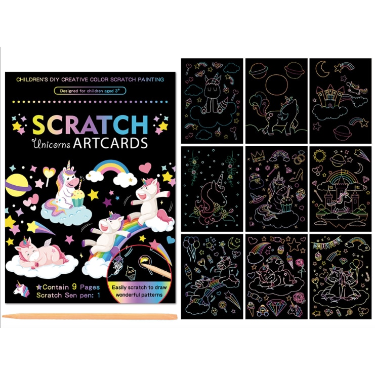 Set 9 planse razuibile Scratch ArtCards, Bambinice, Multicolor - eMAG.ro