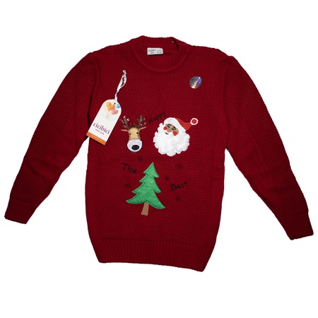 Pulover copii, rosu, model de Craciun, 7-8 ani - eMAG.ro