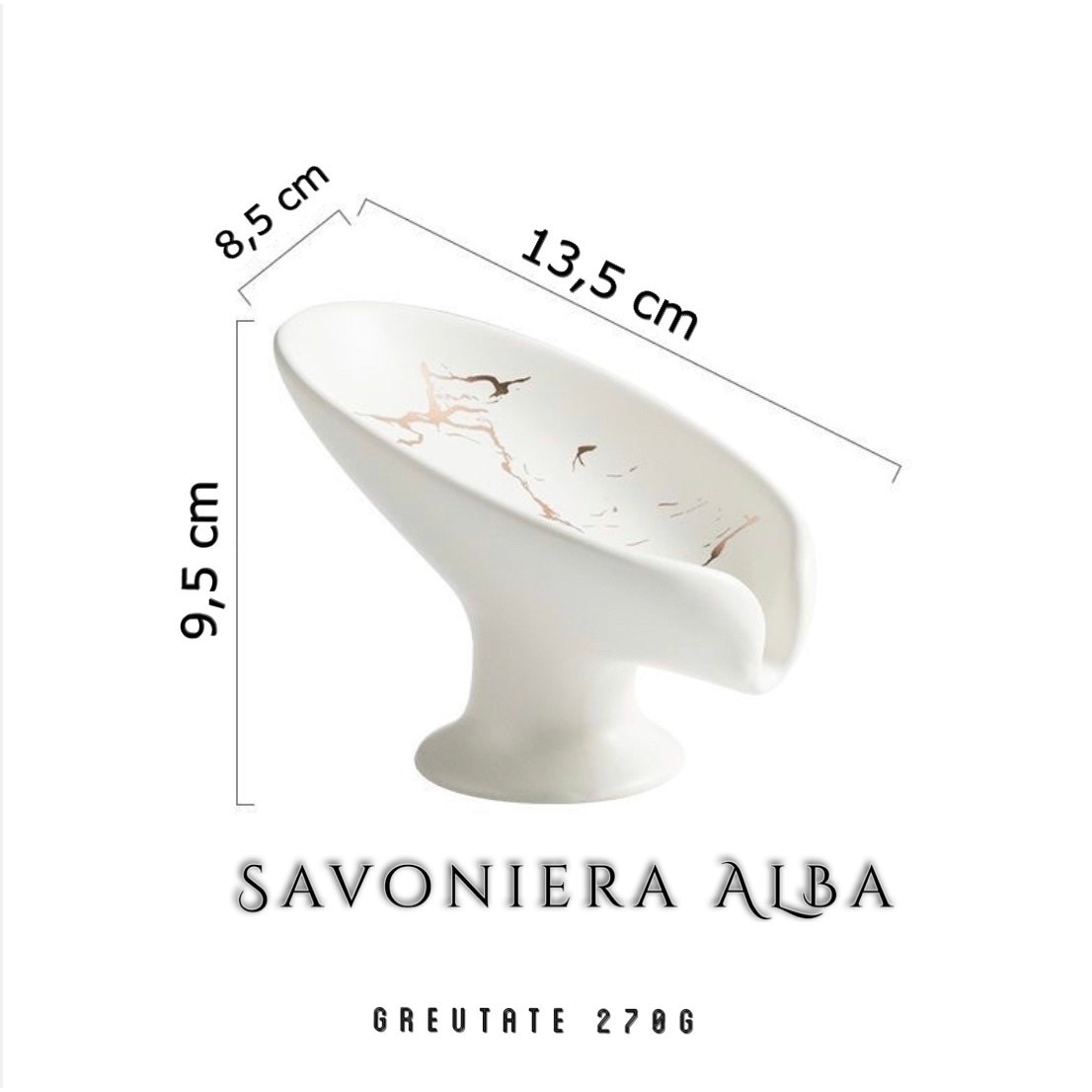 Savoniera cu Drenaj, Jaskus®, Ceramica, Aspect Marmorat, Design Modern ...