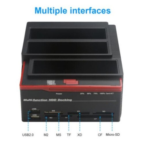 Statie Andocare HDD, Rack 3 HDD SATA/IDE, USB 3.0, Cititor Carduri ...