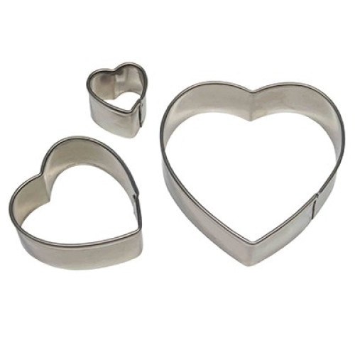 Set 3 decupatoare inox, model inima, PME - eMAG.ro