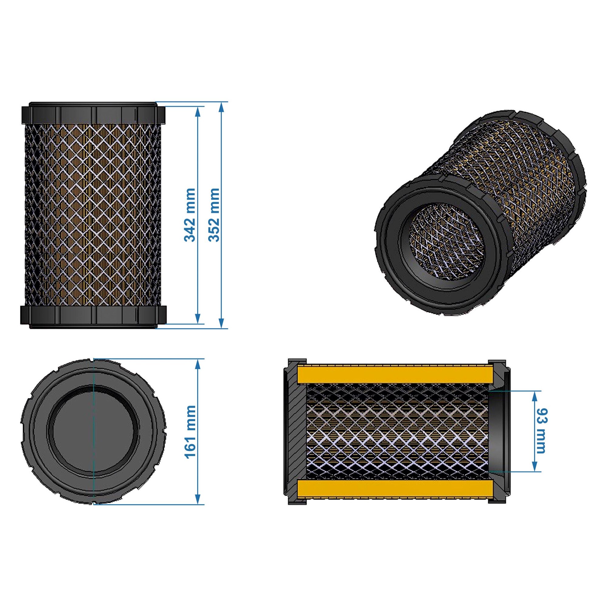 Filtru de aer SA16580 HIFI, 93 mm, Gri - eMAG.ro