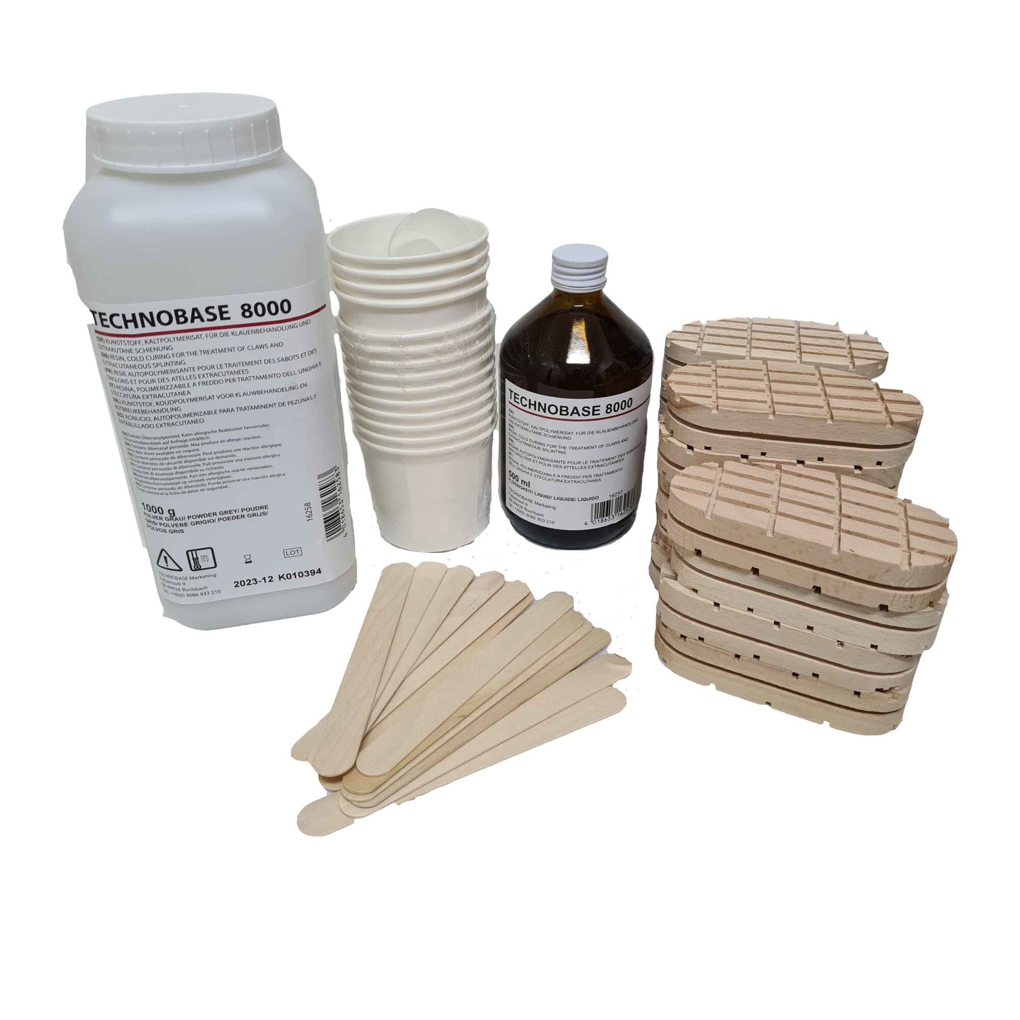 Set 14 suporturi ingrijire copite, Lemn, Adeziv inclus, Bej - eMAG.ro