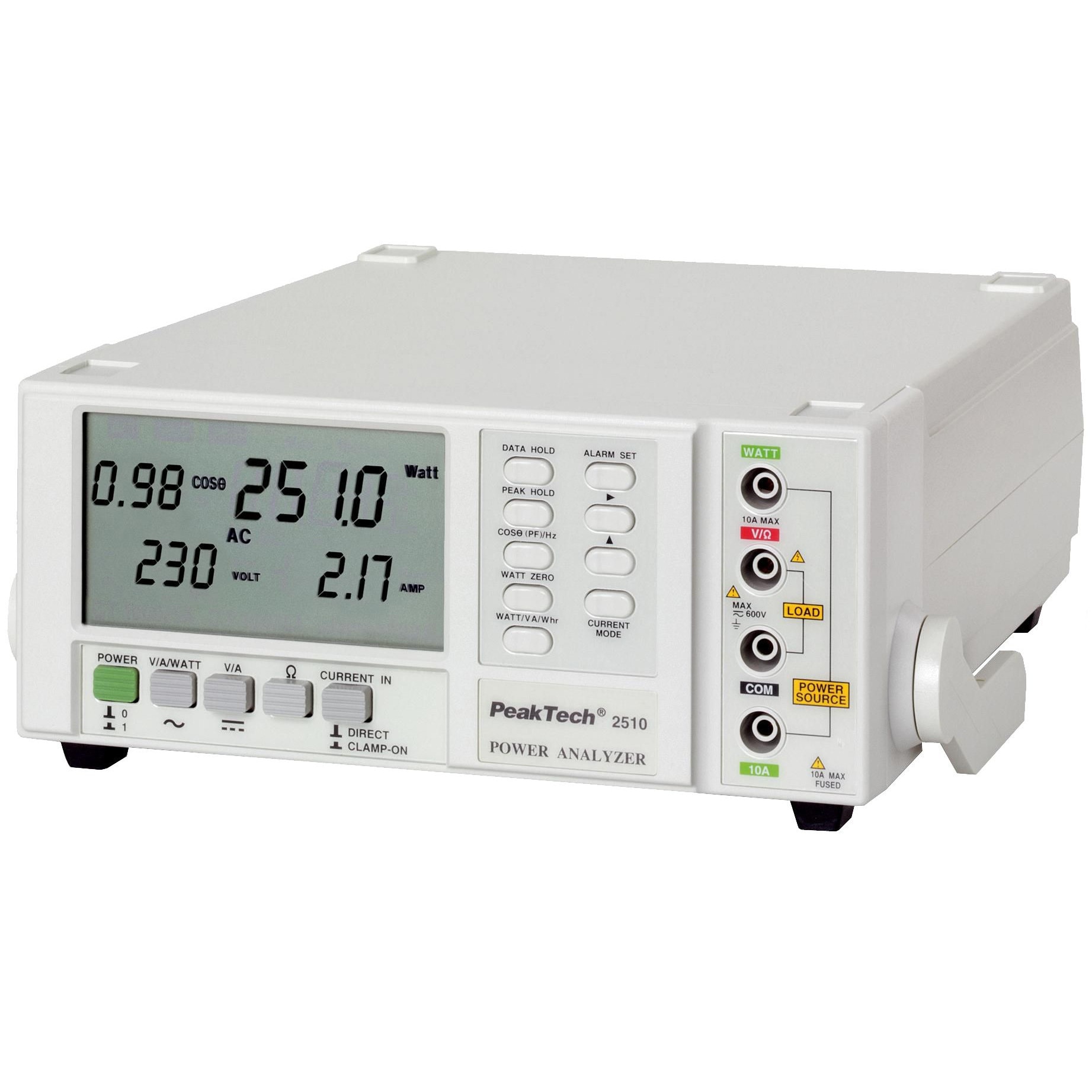 Analizator de putere Peaktech, P2510, Afisaj LCD, Alb - eMAG.ro