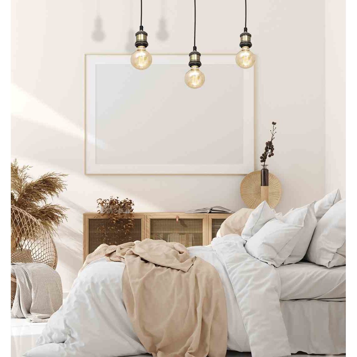 Lustra Edison, Milagro, Metal, E27, Negru/Auriu - eMAG.ro