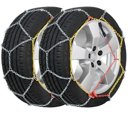 Set 2 lanturi antiderapante de zapada, KNS-80, AMIO, Otel, 9mm, Galben ...