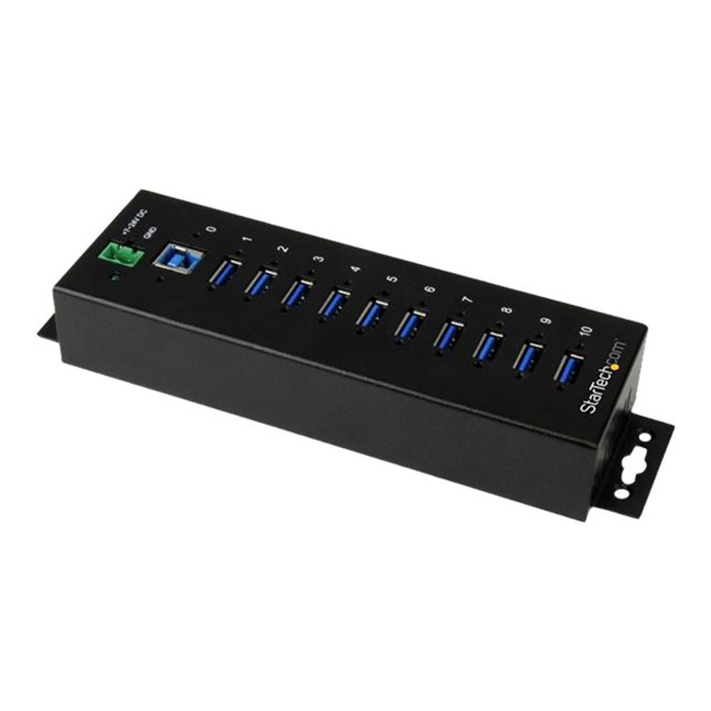 StarTech.com 10-Port USB 3.0 Hub - Metal Industrial USB-A Hub with ESD ...