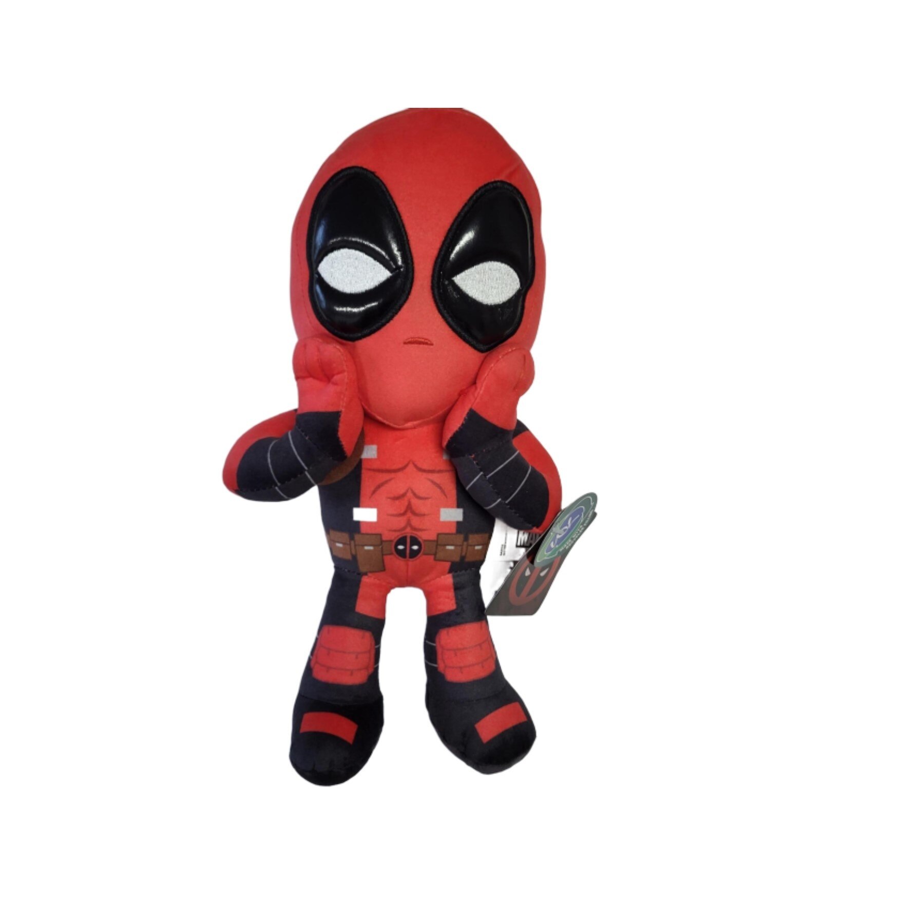 Jucarie Plus Deadpool 23 cm, maini la obraz, model 1, culoare rosu cu ...